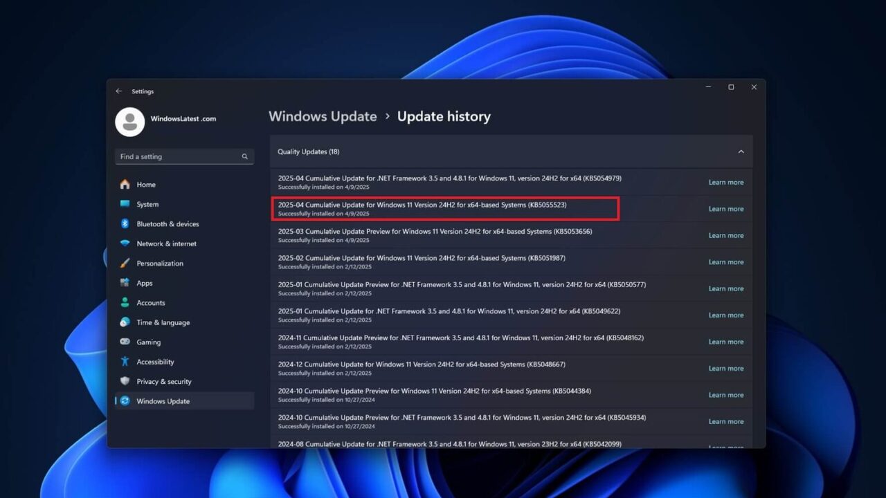 Обновление KB5055523 сломало распознавание лиц в Windows 11 и вызвало ошибки при установке ...